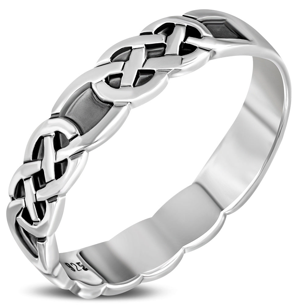 Plain Celtic Knot Silver Band Ring - Irish Gaelic Celtic Jewelry ...